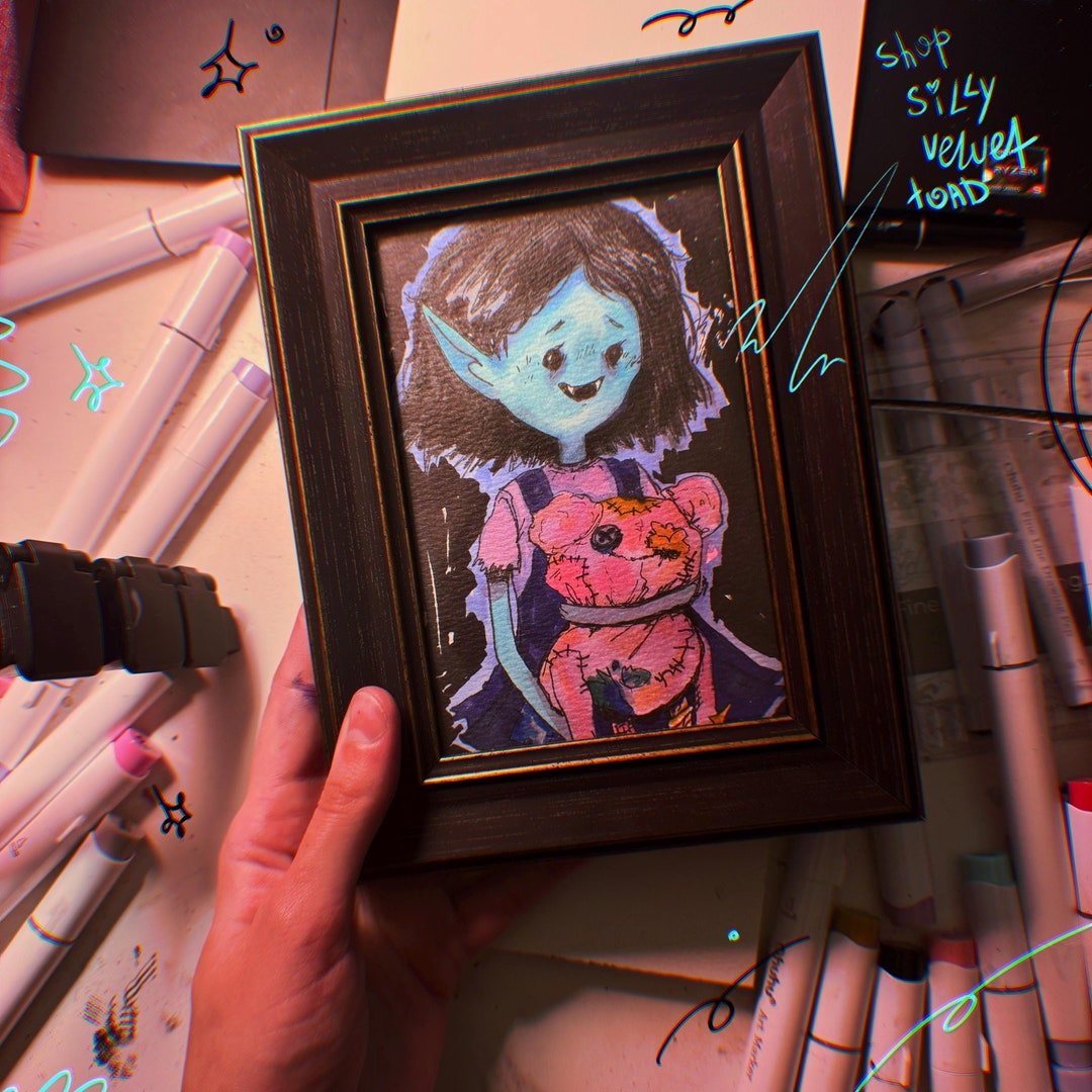 Vintage Frame Marceline and Hambo Cute Colorful Vampire Art for Your ...