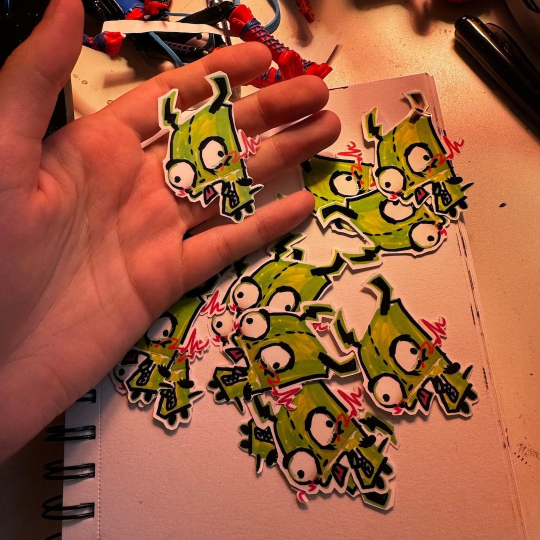 Invader Zim X GIR Silly Colorful Cute Sticker - Etsy