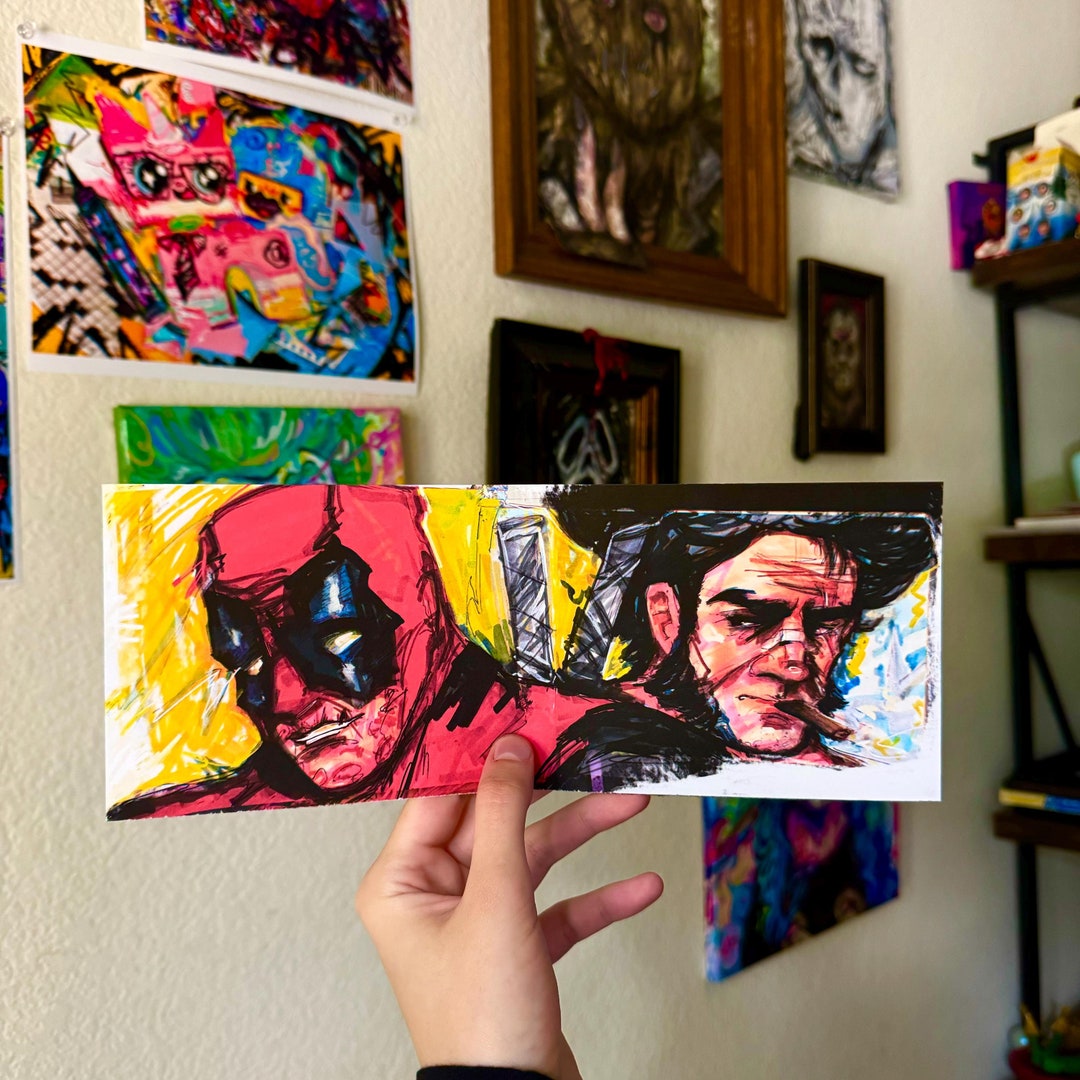 Small PRINT Deadpool and Wolverine Sketchbook X Silly Colorful Vibesss ...