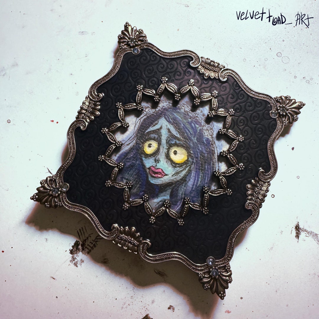Emily the Corpse Bride Movie 2005 X Art With Blue Vintage Frame - Etsy
