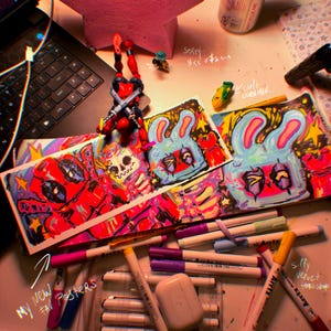 Small PRINT Deadpool BUNNY SUPERSTAR From Sketchbook X Silly Colorful ...