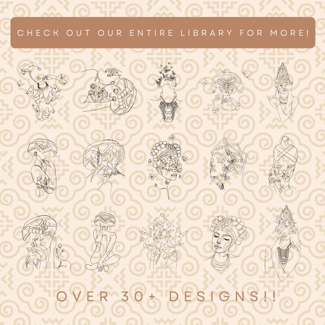 Hmong Woman Minimal Continuous Line Art, Princess Hat Floral Flowers ...