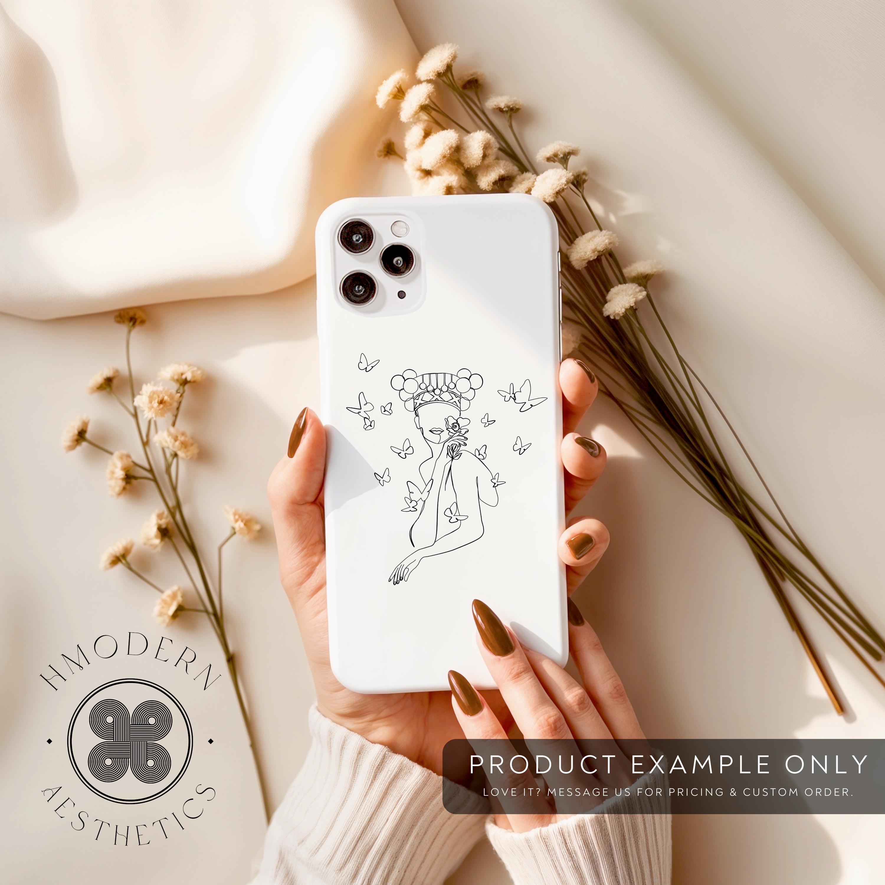 Modern Hmong Minimal Continuous Line Art | Woman Girl With Butterflies ...