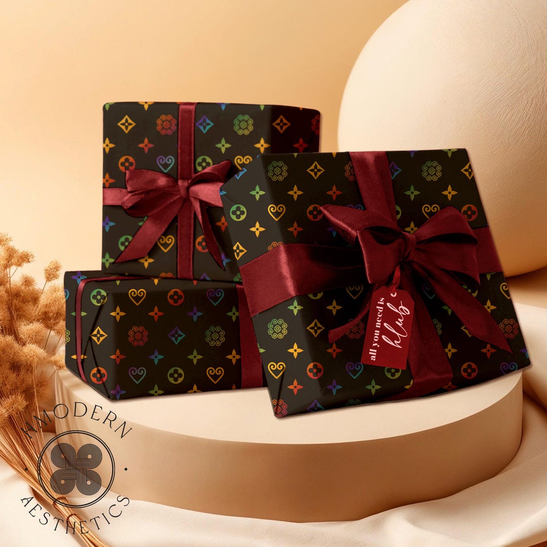 Hmong Inspired Luxury Vintage Rainbow Satin Gift Wrapping Paper 30x72 ...