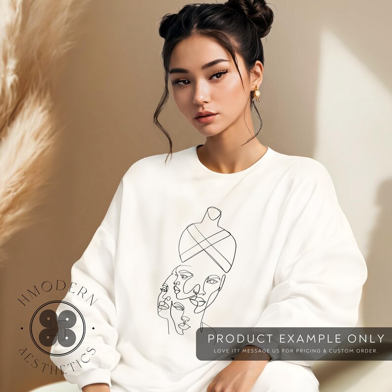 Modern Hmong Minimal Continuous Line Art Multi Woman Girl Illustration ...