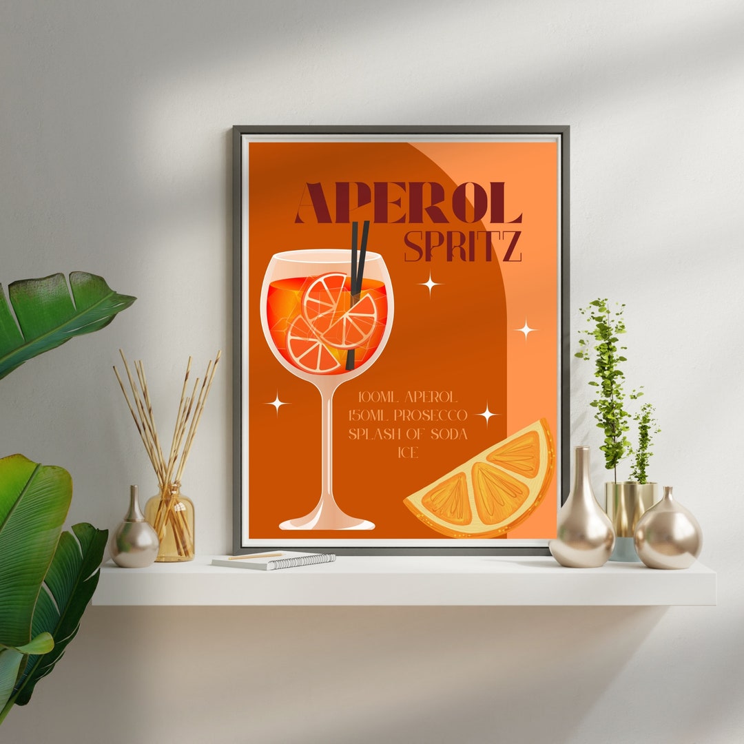 Aperol Spritz Cocktail Art, Digital Download, Home Decor, Posters ...