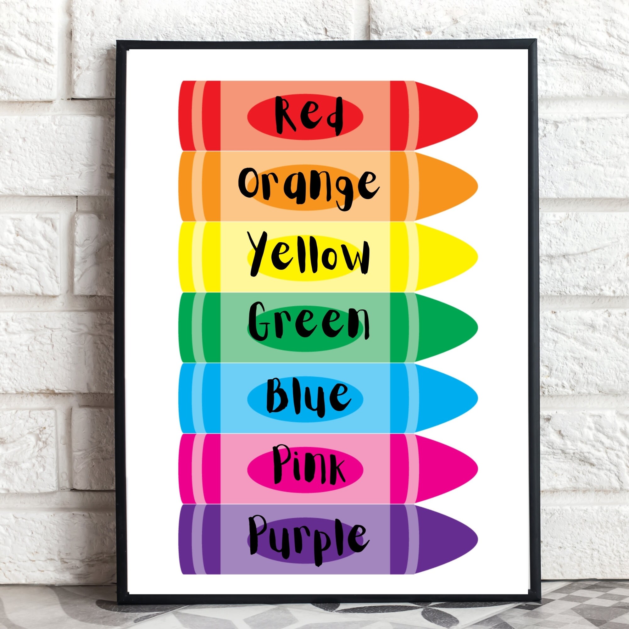 Coloured Crayons Wall Art, Homeschool Art, Kids Poster, Classroom ...
