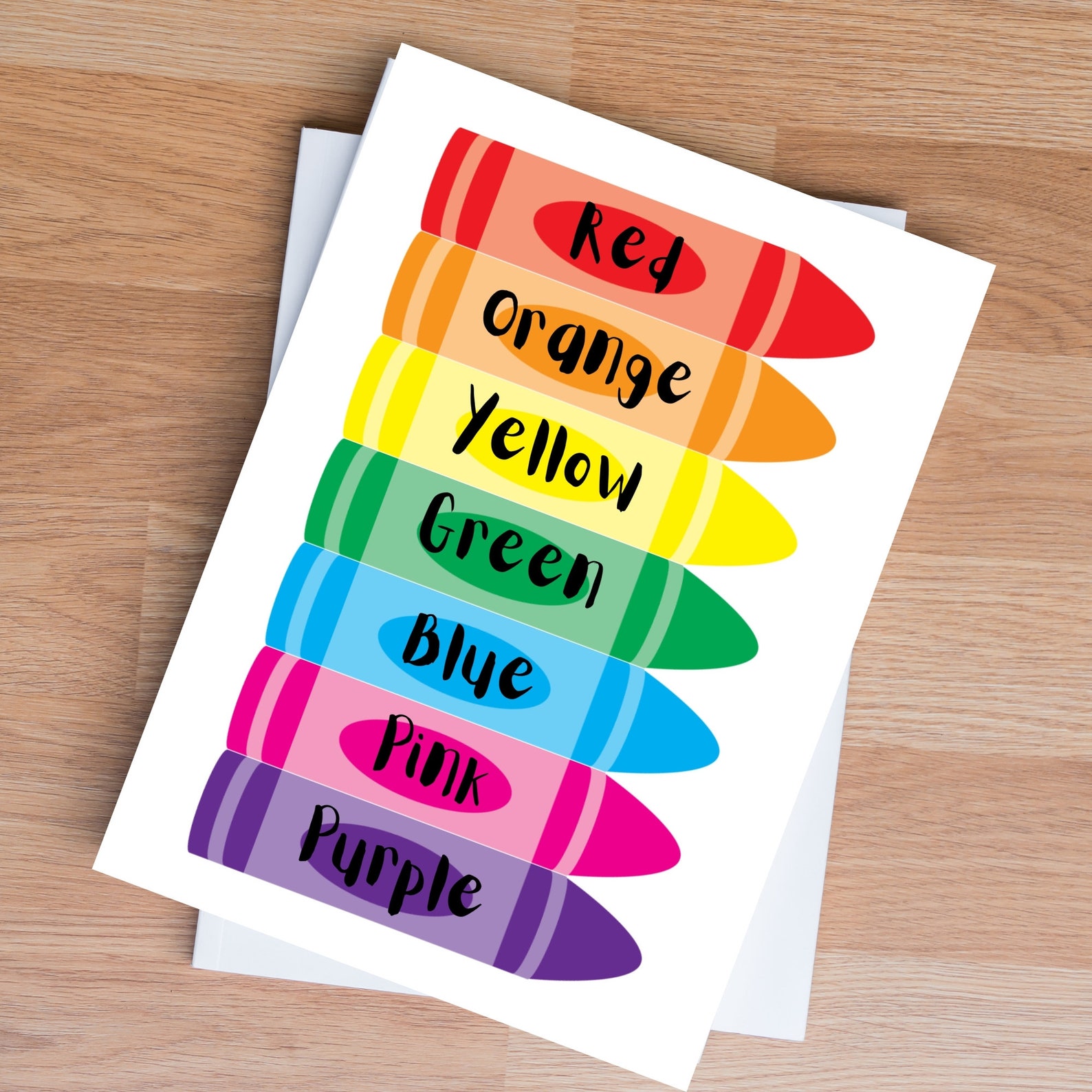 Coloured Crayons Wall Art, Homeschool Art, Kids Poster, Classroom ...