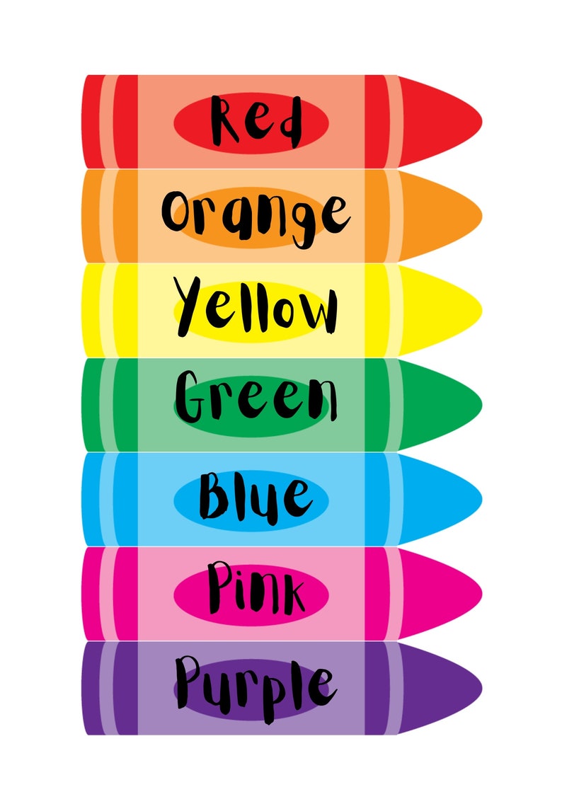 Coloured Crayons Wall Art, Homeschool Art, Kids Poster, Classroom ...