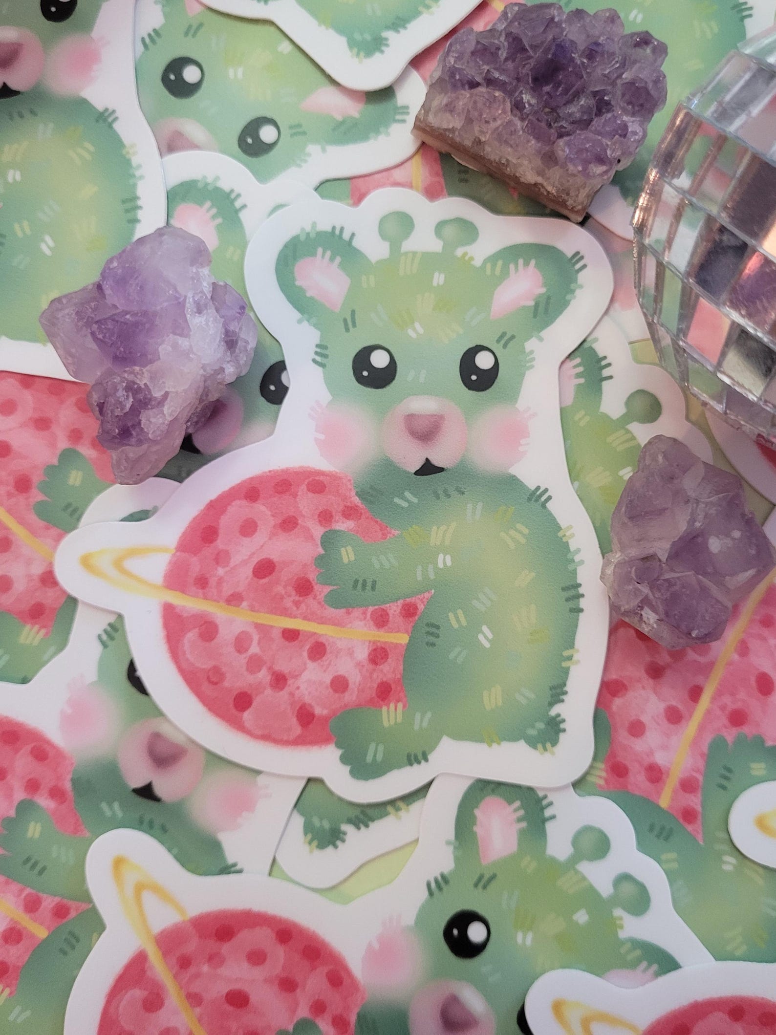 Kawaii Cosmic Alien Bear Vinyl Sticker Waterproof, UV Resistant ...