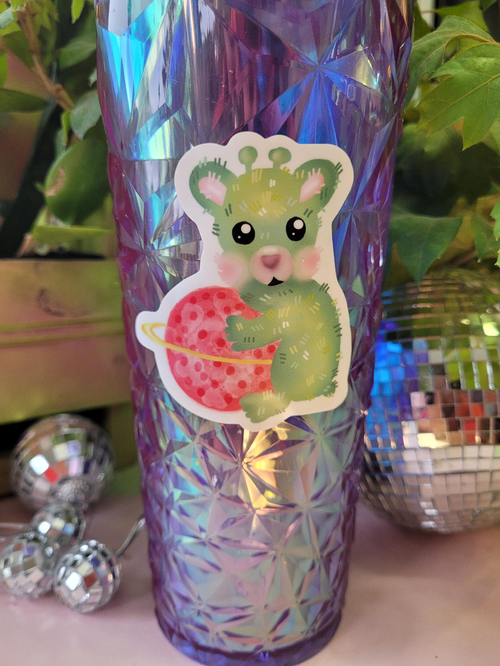 Kawaii Cosmic Alien Bear Vinyl Sticker Waterproof, UV Resistant ...
