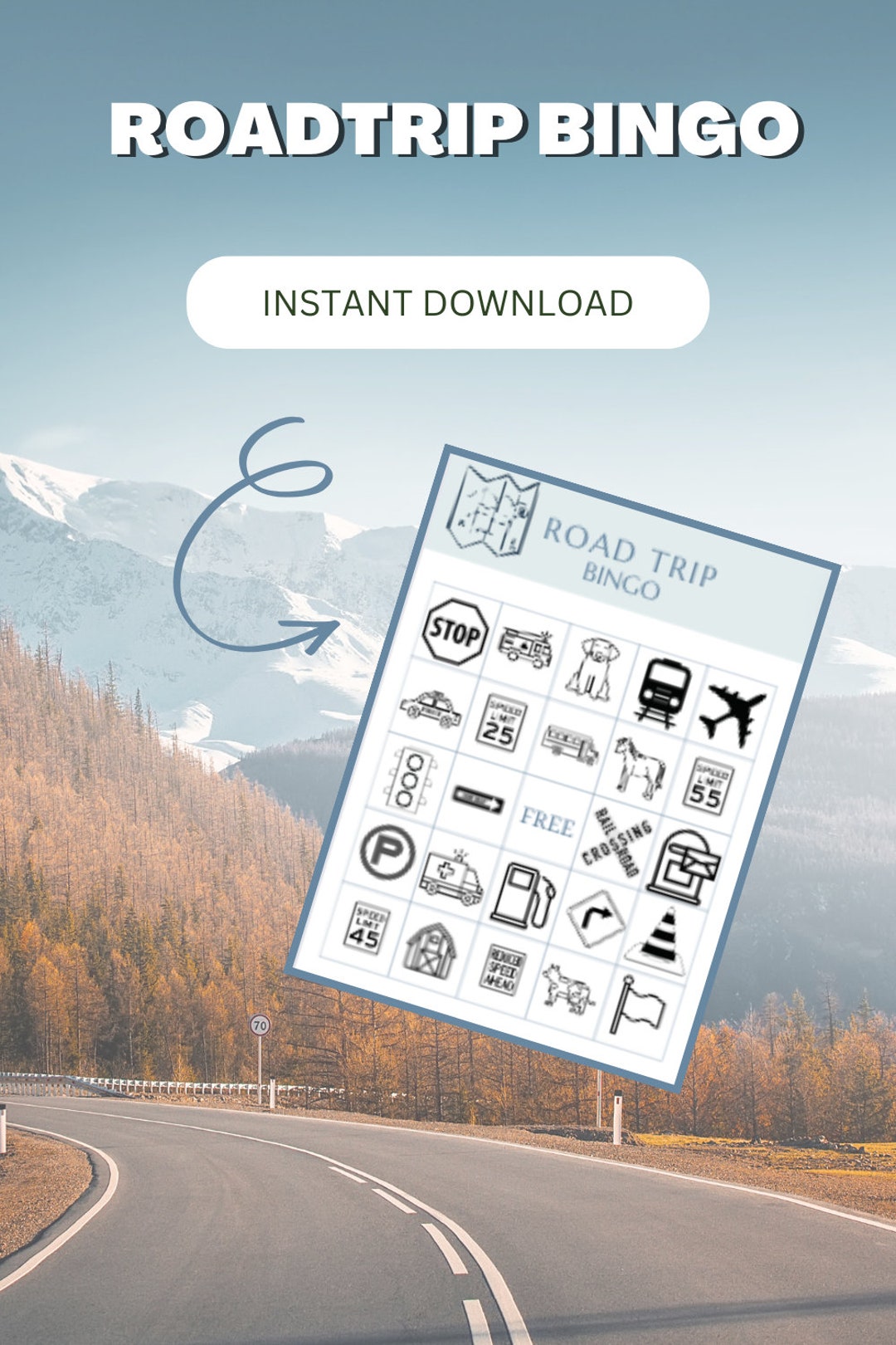 Road Trip CAR Bingo INSTANT DOWNLOAD - Etsy