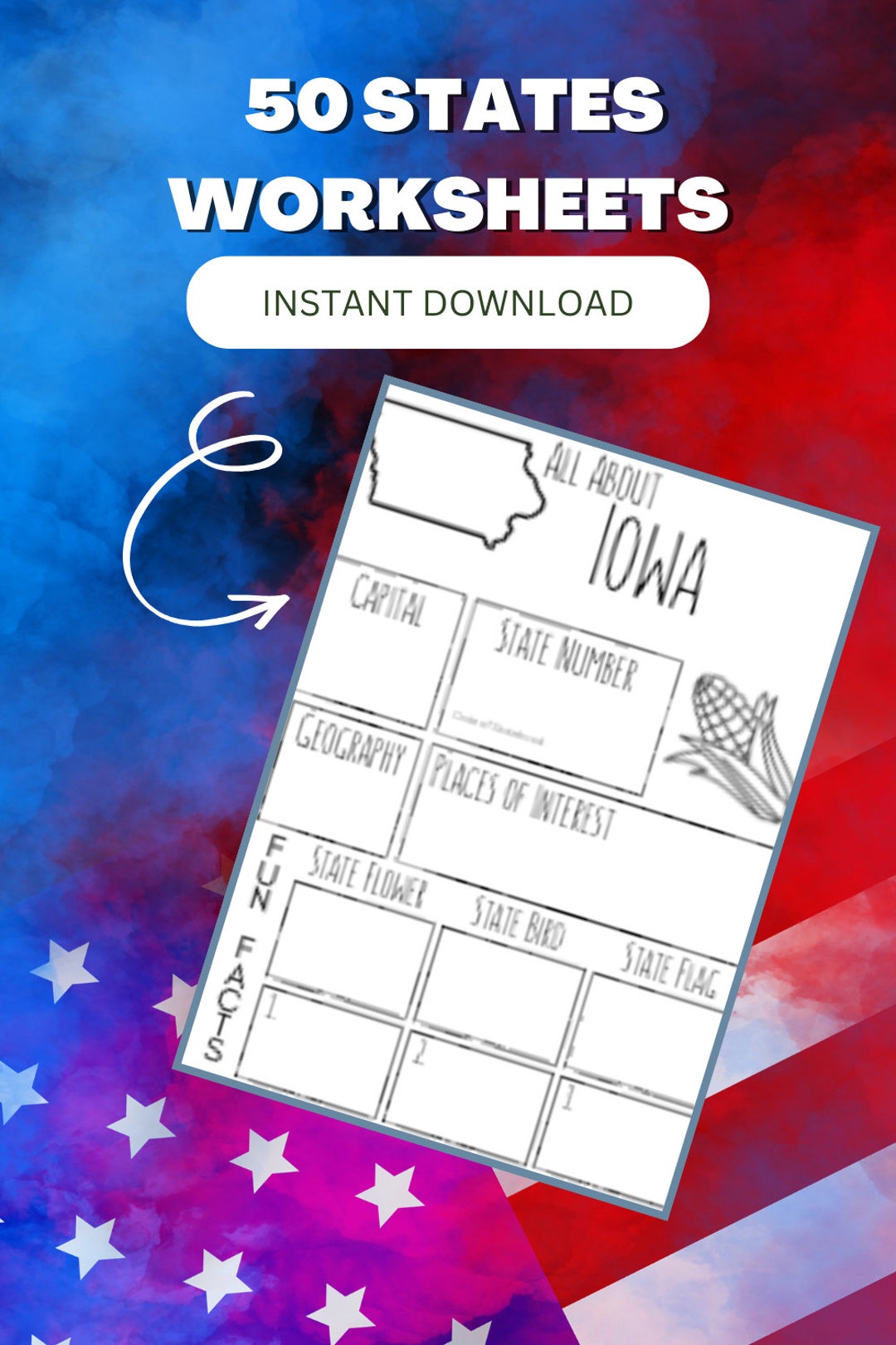 50 States Info Worksheets *instant Download* - Etsy