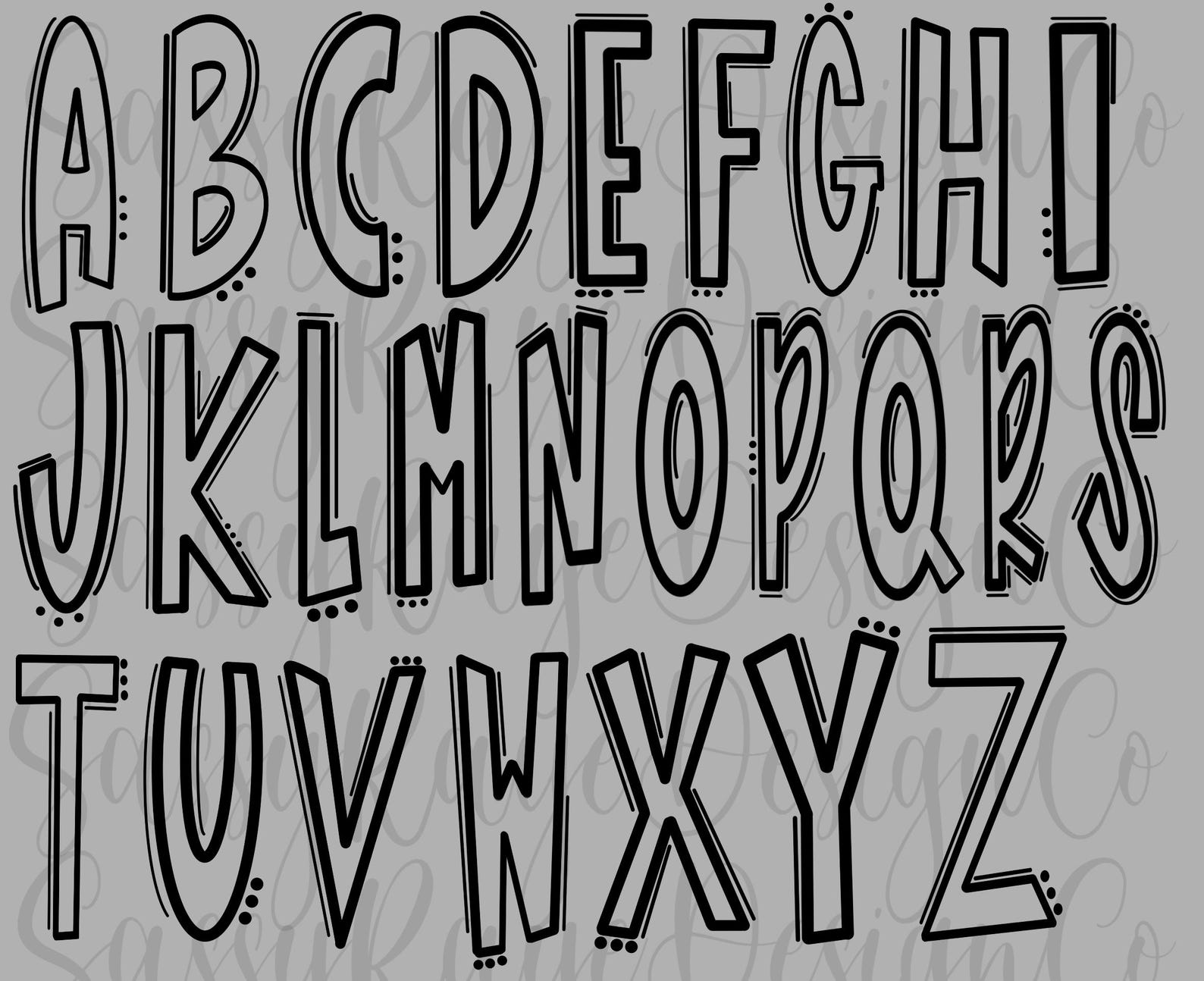 Transparent Doodle Alphabet Png, Individual Doodle Letters Png ...