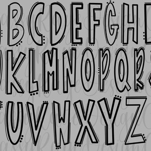 Transparent Doodle Alphabet Png, Individual Doodle Letters Png ...