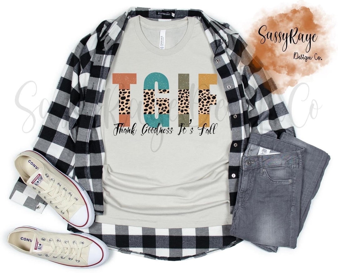 TGIF Thank Goodness It’s Fall Png, Fall Png, Autumn Png, Leopard Print ...