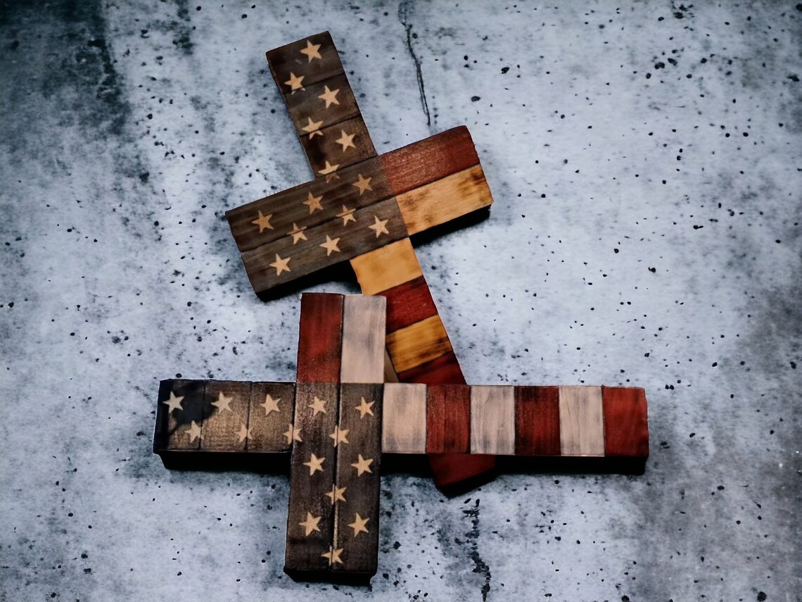 Wood American Flag Cross - Etsy