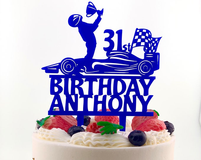 Formula One Birthday Cake Topper, Birthday Cake Topper Formula 1 Racing ...