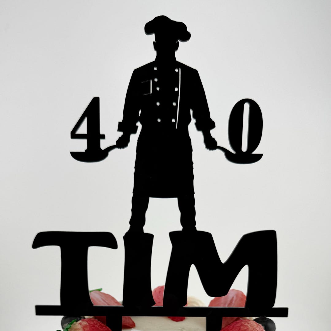 Chef Birthday Cake Topper, Custom Cake Topper for Chef, Funny Chef Cake ...