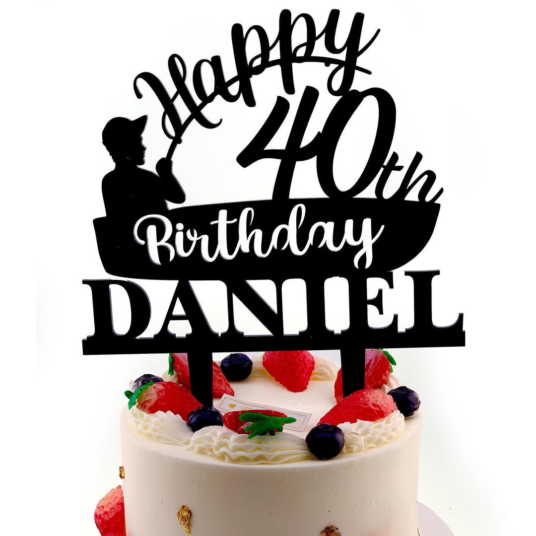 Bass Fishing Birthday Cake Topper: Personalized Name & Age - Etsy