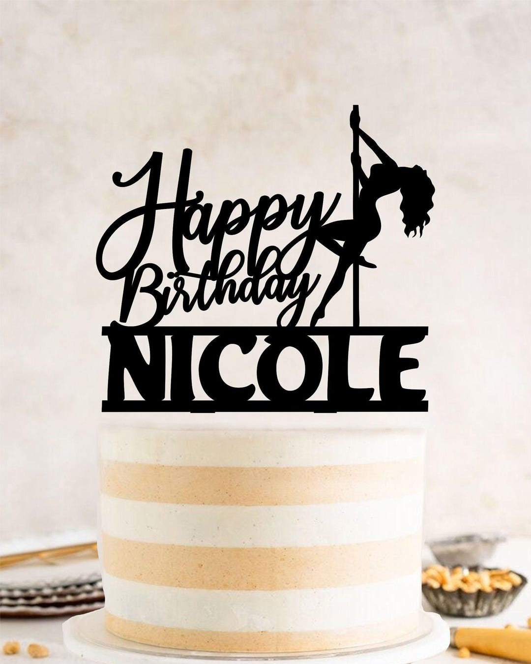 Pole Dance Cake Topper, Pole Dancing Birthday Cake Topper, Hot Cake ...
