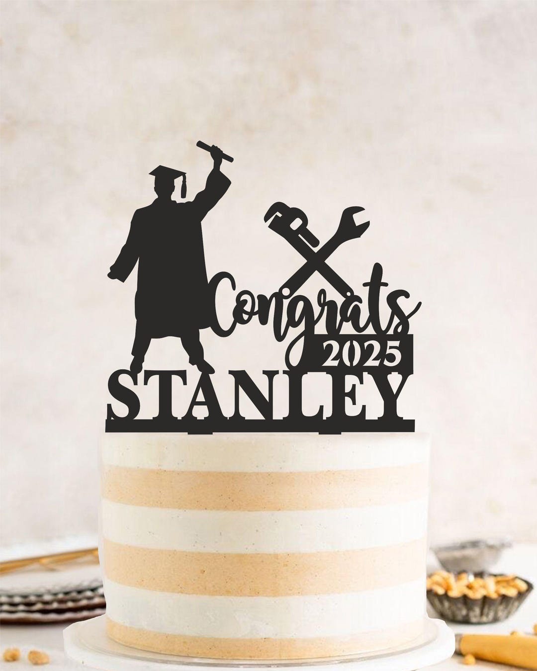 Plumber Graduation Cake Topper: Personalized Plumbing Theme Party - Etsy