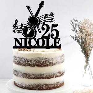 Music Cake Topper, Violin Cake Topper, Violinist Birthday Party Decor ...