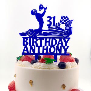 Formula One Birthday Cake Topper, F1 Racing Happy Birthday Topper, Race ...