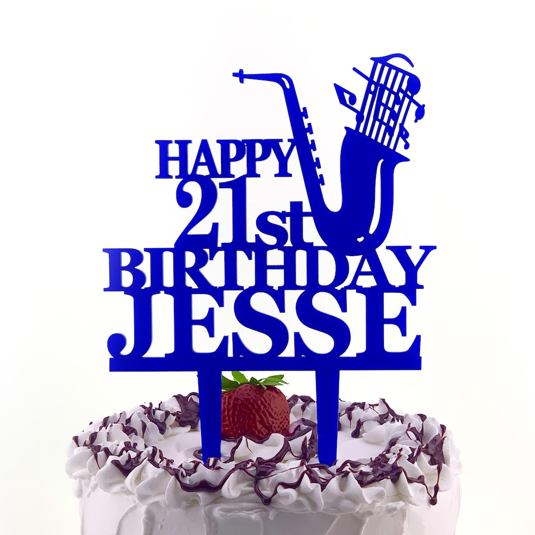 Saxophone Cake Topper, Musical Instrument Birthday Cake Topper ...