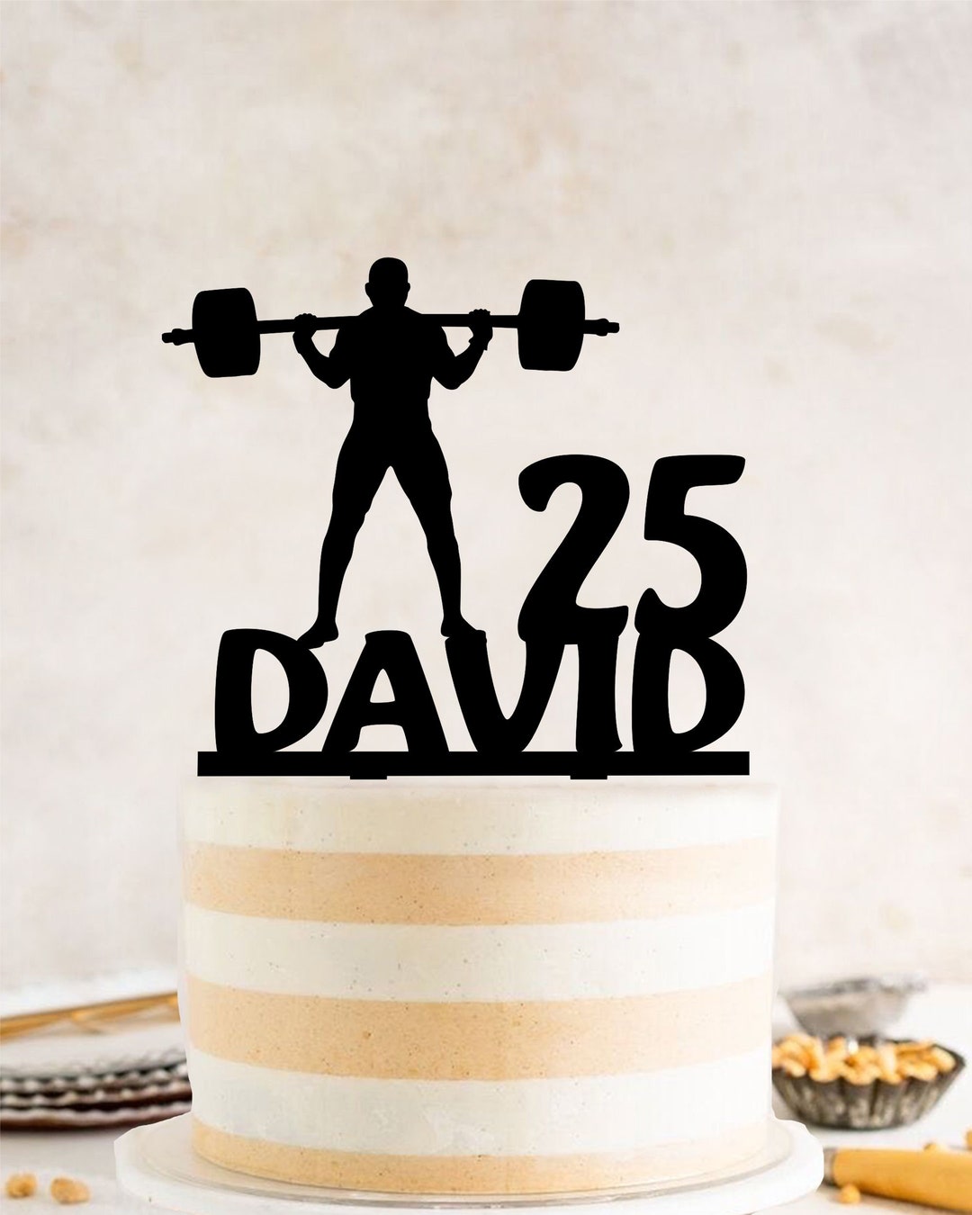 Gym Birthday Cake Topper, Fitness Cake Topper, Weightlifting Cake ...