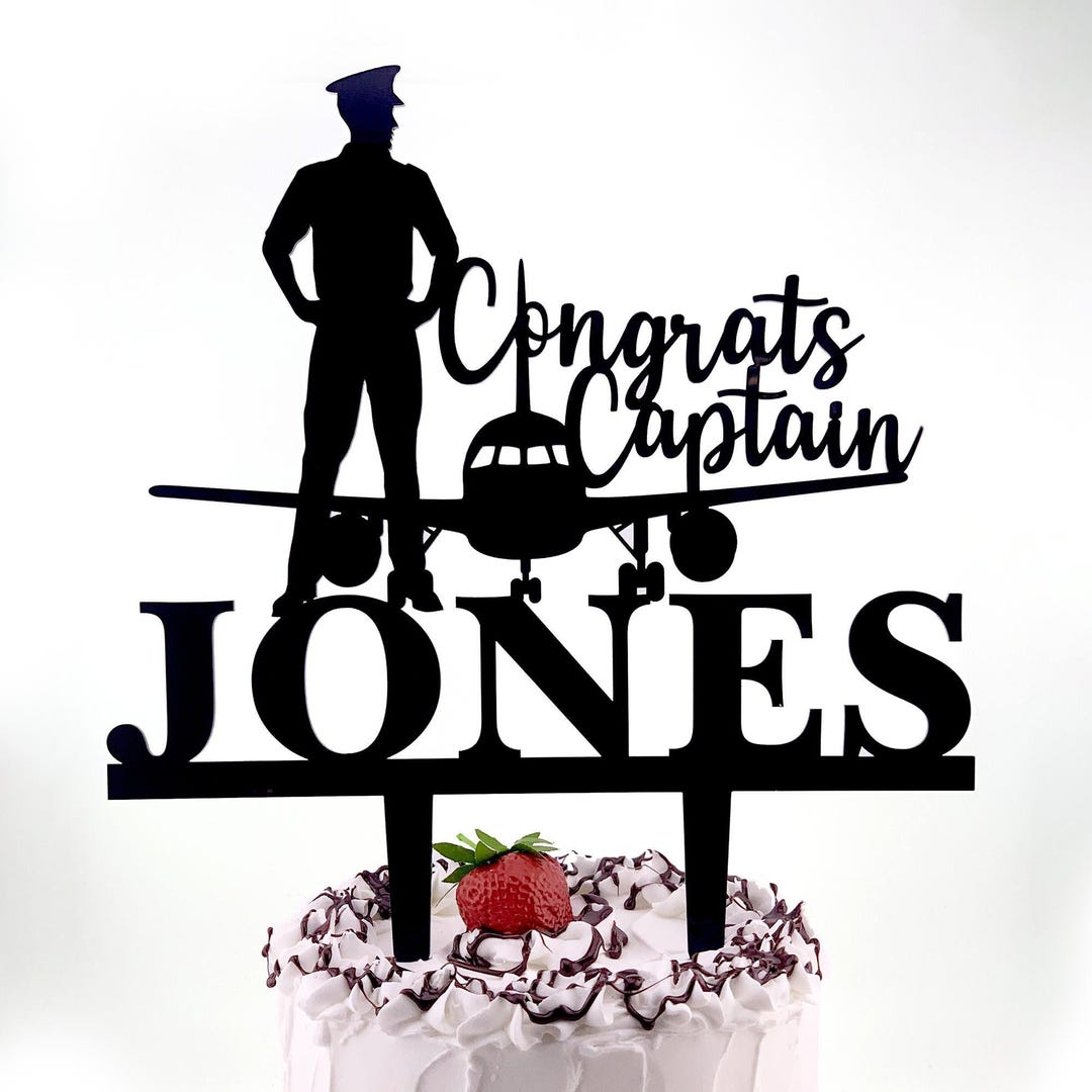 Birthday Cake Topper Aviation, Pilot Cake Topper, Personalized Cake ...