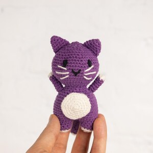 Purple Crochet Cat Plushie, Stuffed Cat Plush Toy, Gift for Kids - Etsy