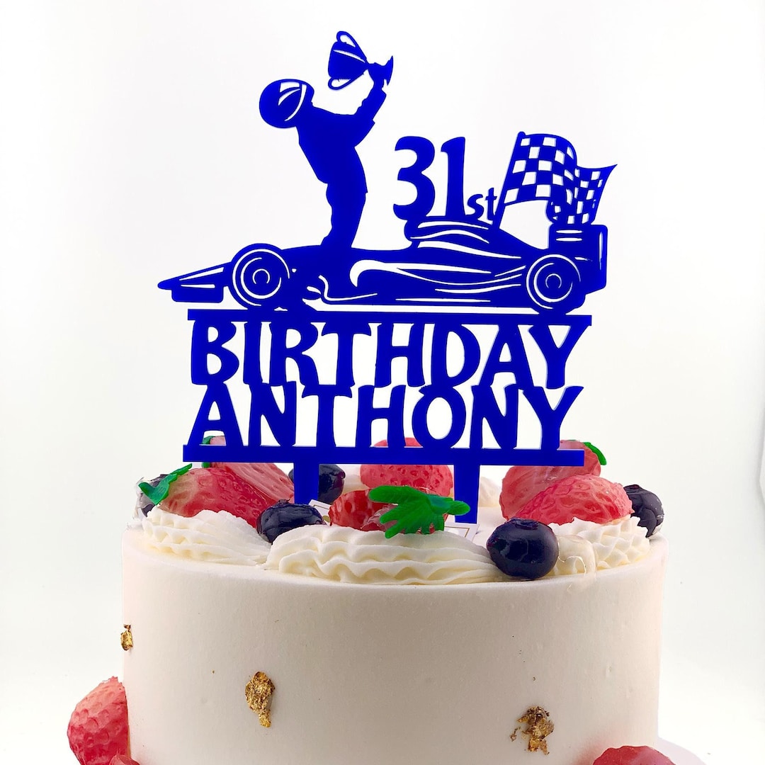 Formula One Birthday Cake Topper, F1 Racing Happy Birthday Topper, Race ...