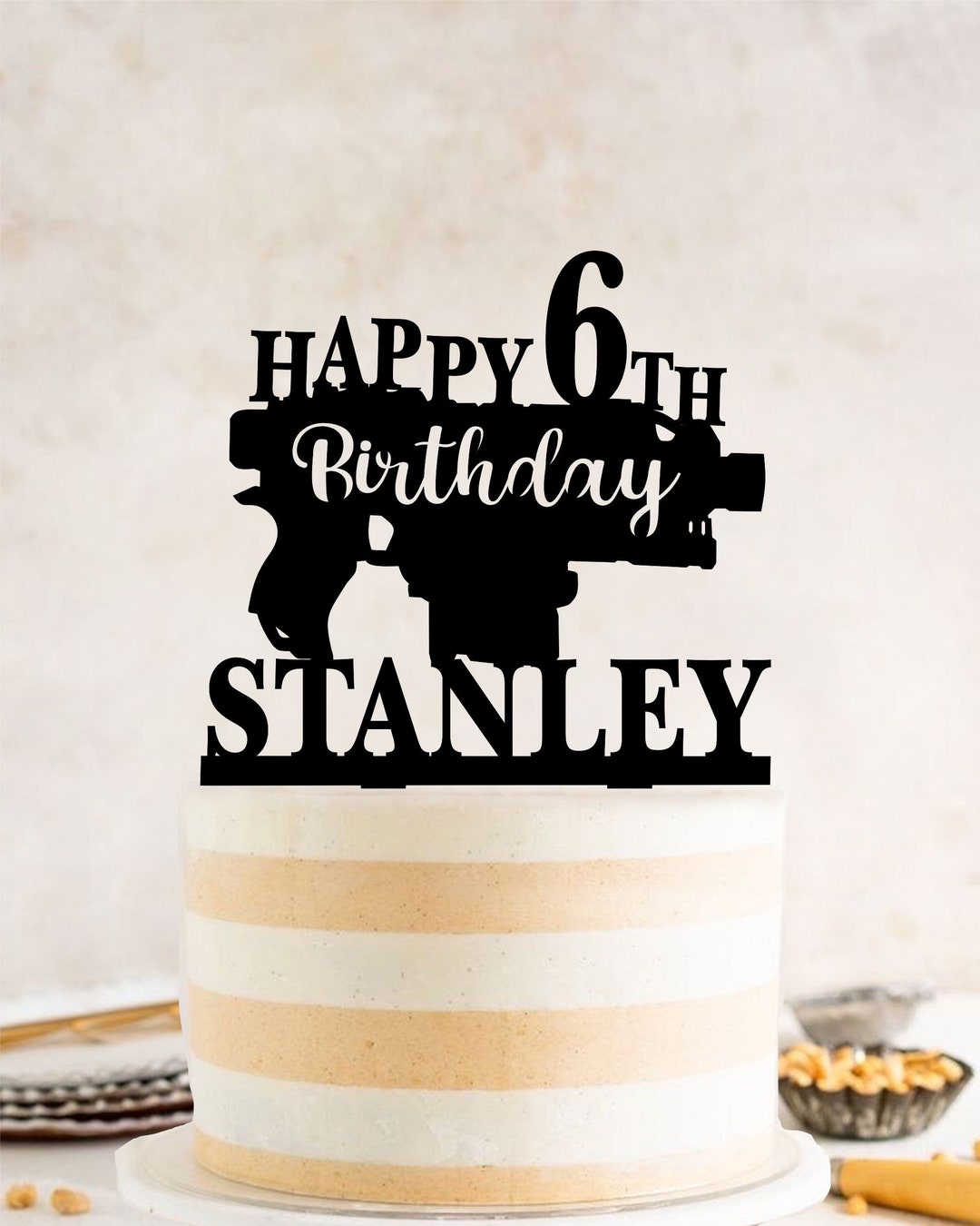 Personalized Happy Birthday Cake Topper, Boys Birthday Cake Topper ...