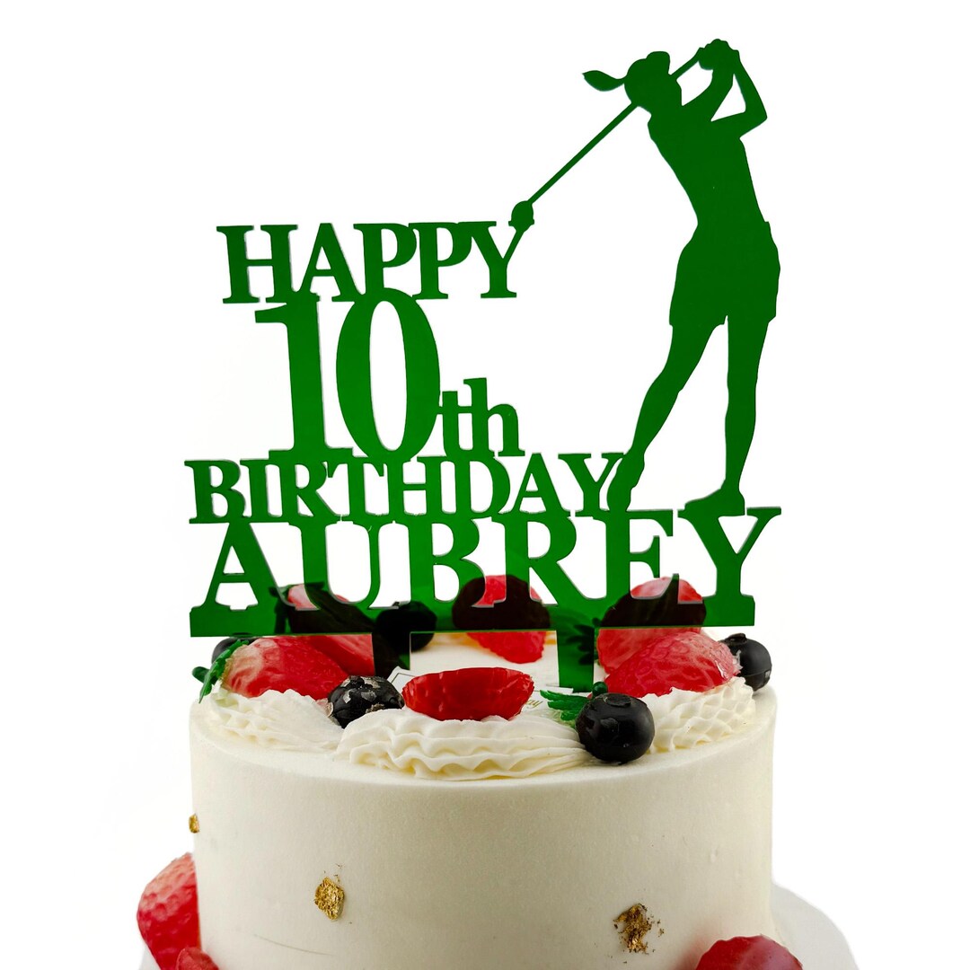Female Golfer Cake Topper, Golfing Birthday Cake Topper, Golf Player ...