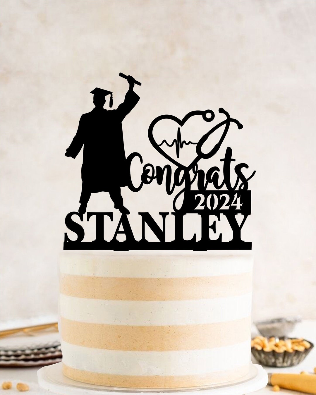 Medical Graduation Cake Topper, Medical School Graduation Party Decor ...