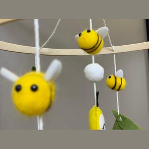 Baby Mobile Bees in Forest Flowers, Honeycomb With Bees, Gift for ...