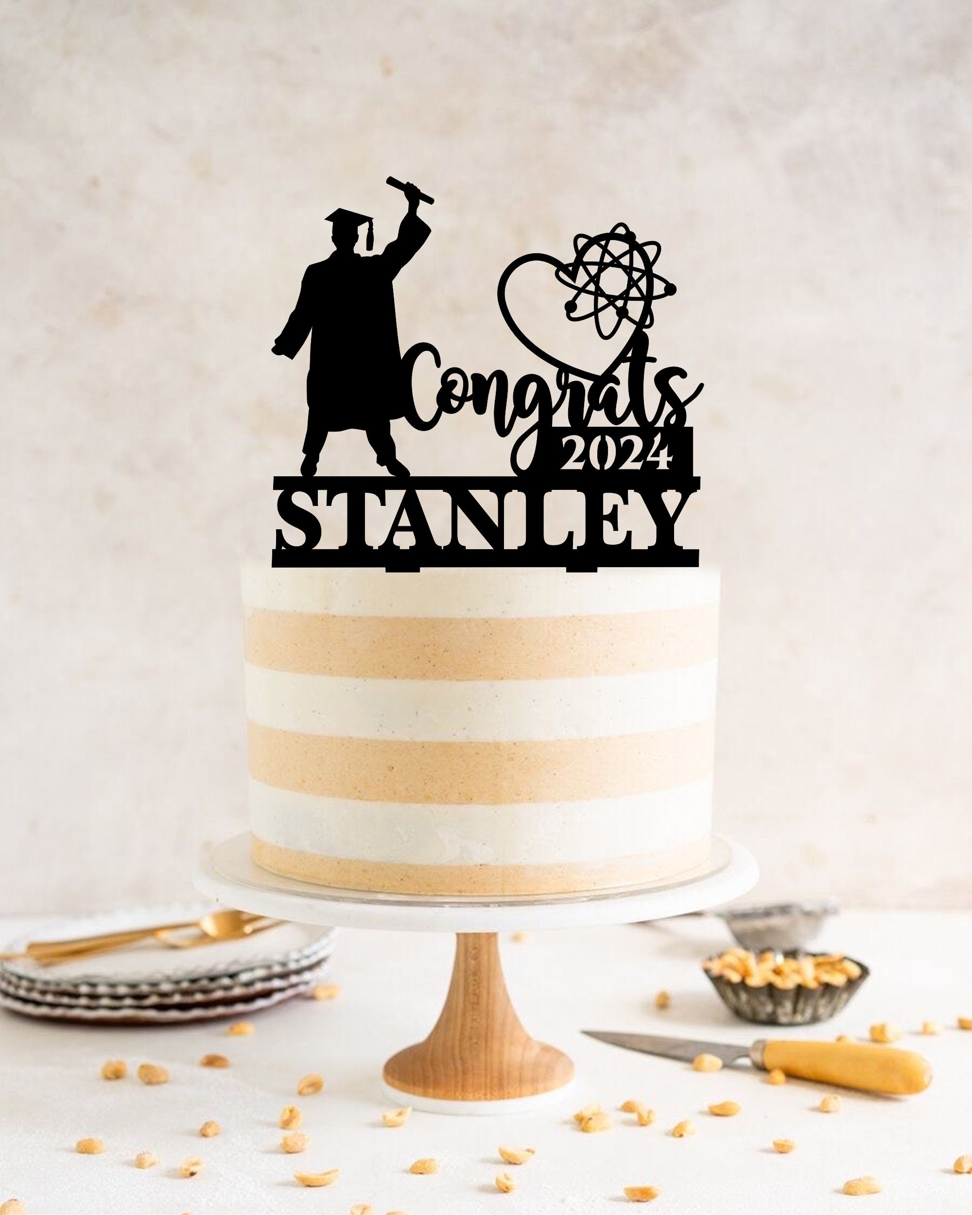 Graduation Cake Topper, Science Cake Topper, Congrats Doctor of Science ...