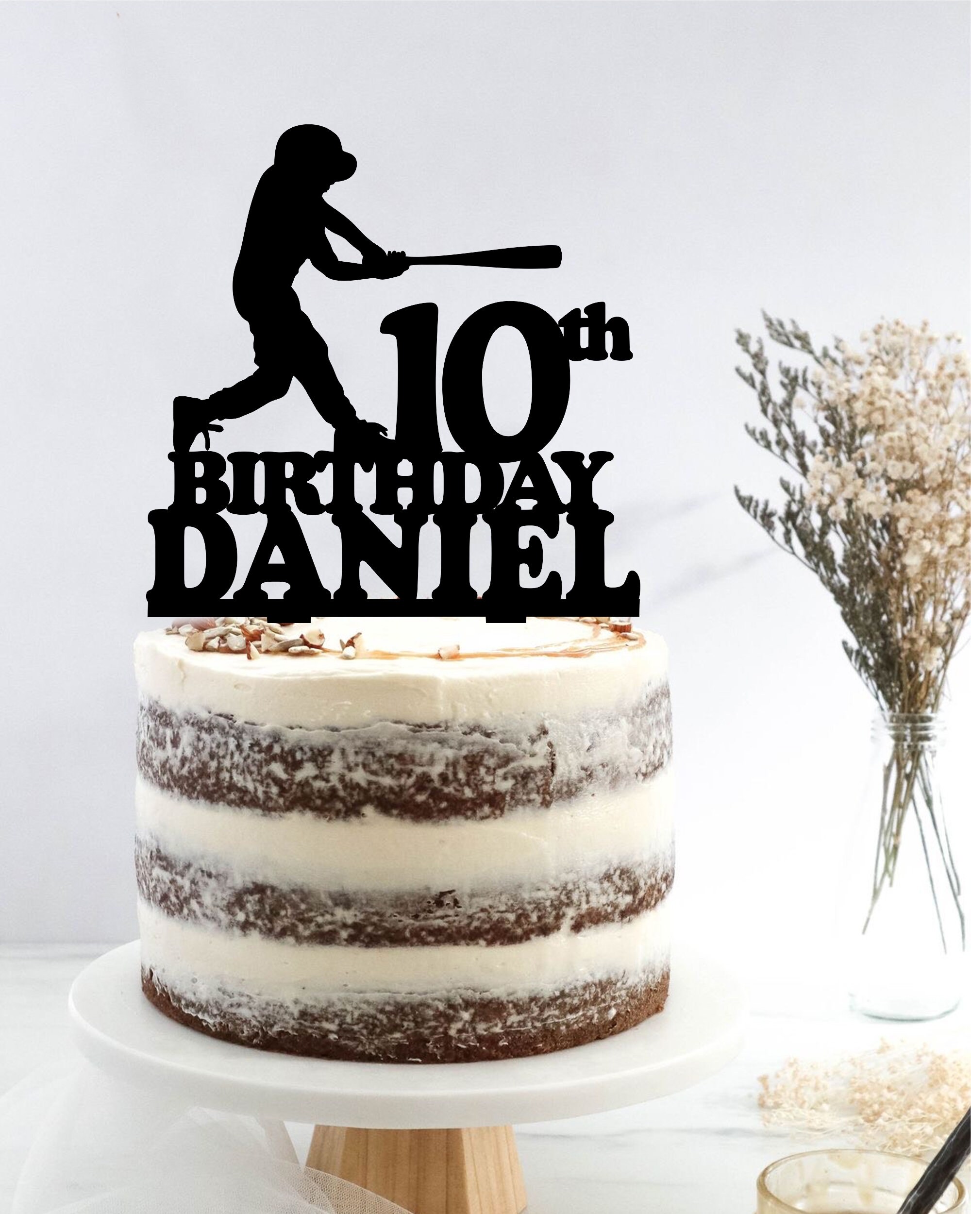 Baseball Birthday Cake Topper, Baseball Cake Topper, Baseball Player ...