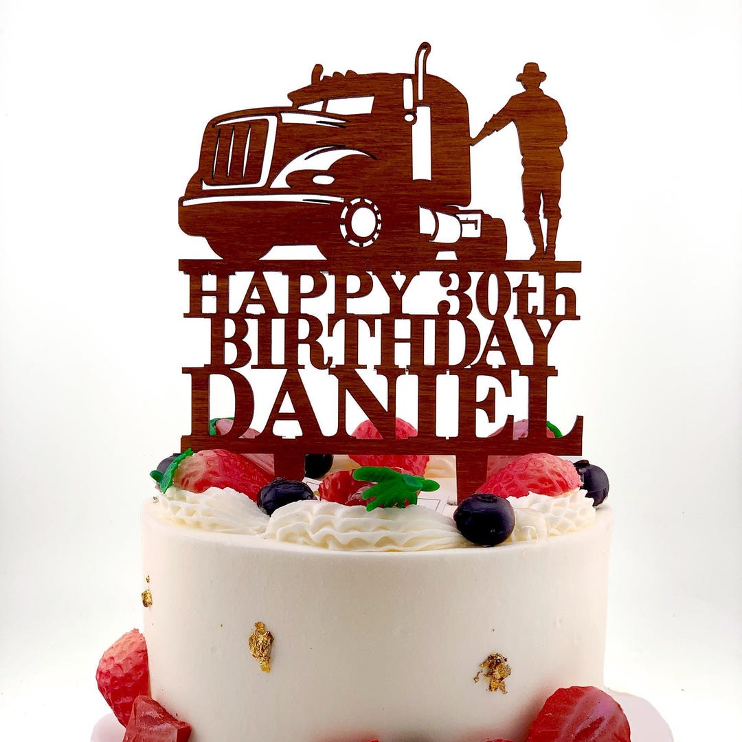 Personalized Trucker Birthday Cake Topper: Truck Driver Party Decor - Etsy