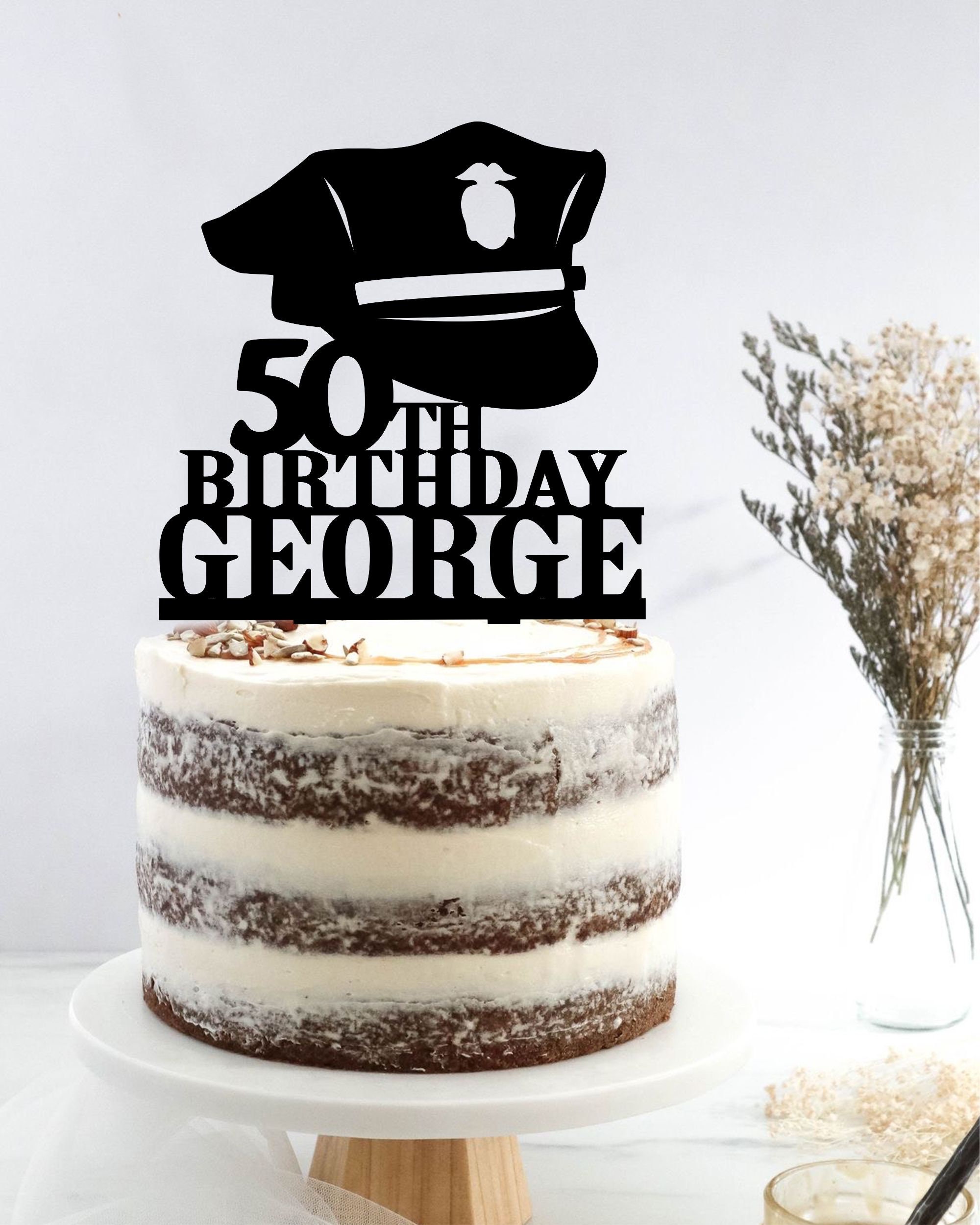 Police Officer Cake Topper, Birthday Cake Topper, Policeman Hat ...
