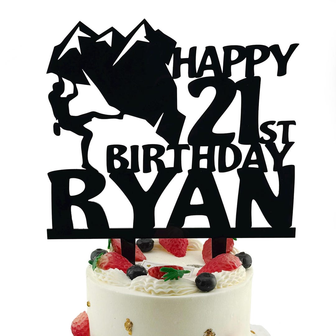 Rock Climbing Cake Topper, Climber Birthday Cake Topper, Climbing ...