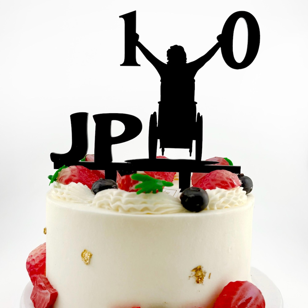 Wheelchair Birthday Cake Topper, Wheel Chair Party Decoration Topper ...