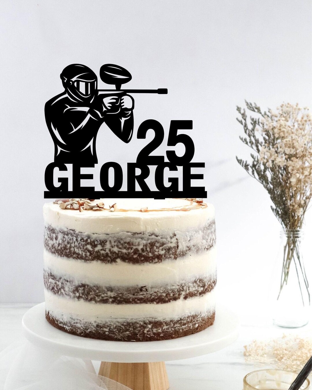 Paintball Birthday Cake Topper, Paintball Character Cake Topper ...