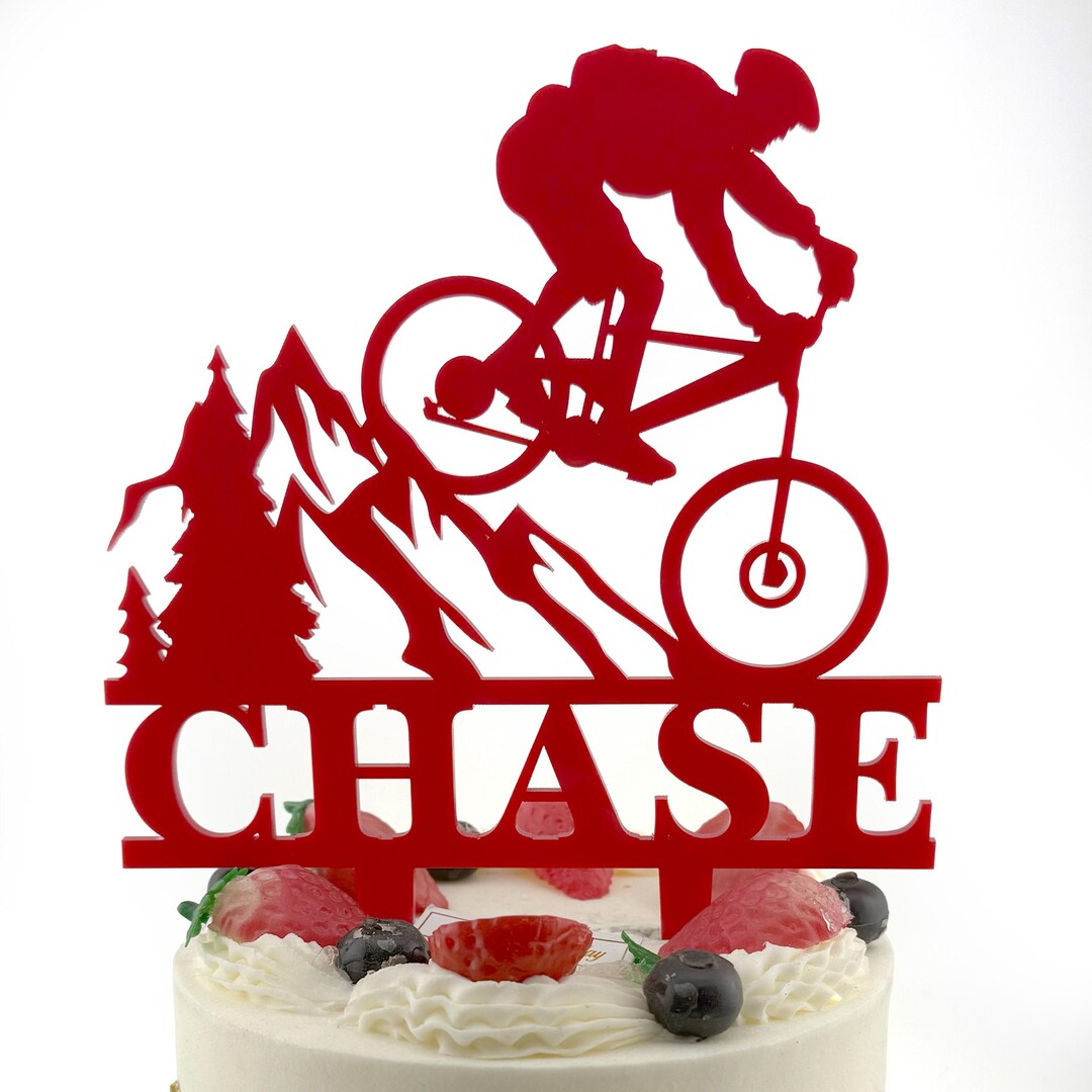 Personalized Mountain Bike Cake Topper: MTB Birthday Party Decor - Etsy
