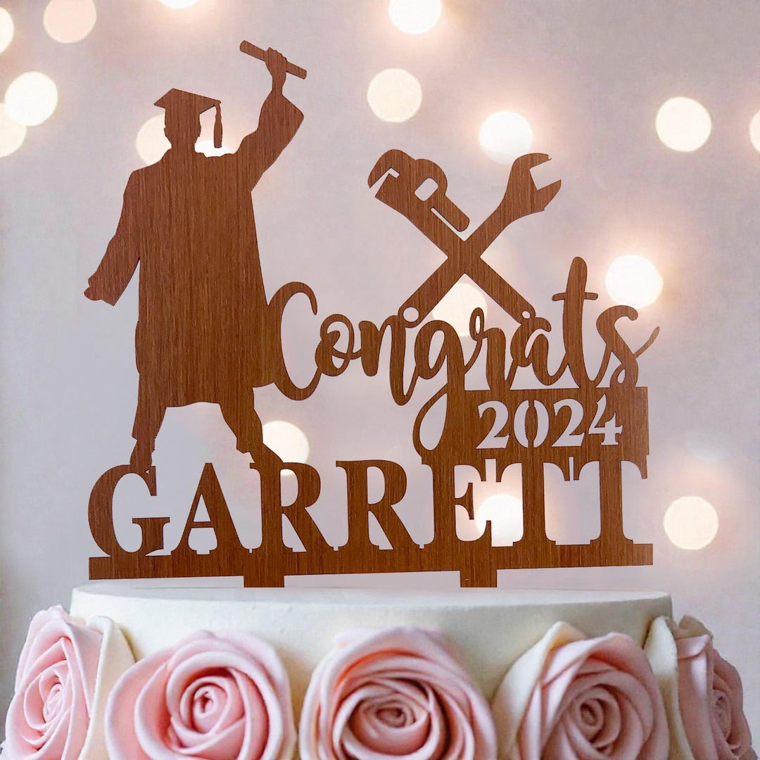 Plumber Graduation Cake Topper: Personalized Plumbing Theme Party - Etsy