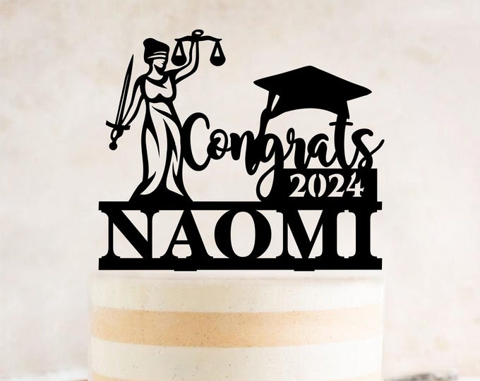 Congrats Lawyer Cake Topper, Case Closed Glitter Cake Topper, Law ...