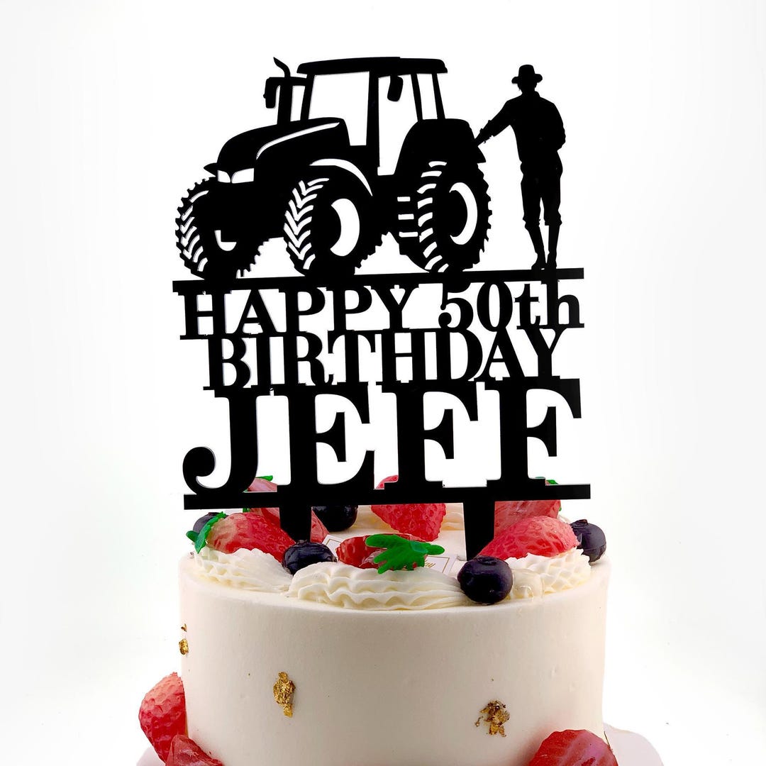Tractor Birthday Cake Topper: Rustic Farm Ranch Party Decor - Etsy