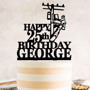 Electrician Lineman Birthday Cake Topper, Lineman Cake Topper ...