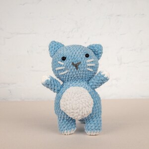 Blue Crochet Cat Plushie, Stuffed Cat Plush Toy, Gift for Kids - Etsy
